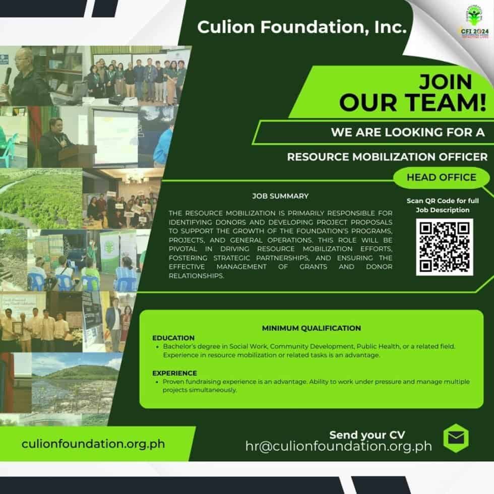 RESOURCE MOBILIZATION OFFICER - Culion Foundation